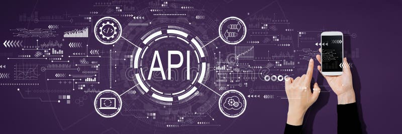 Api Application Programming Interface Concept Api Concept With Person Using A Smartphone Stock
