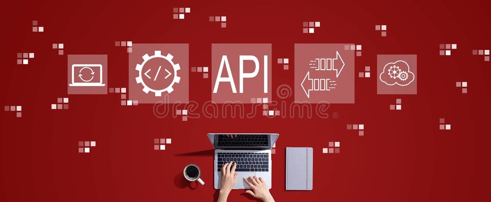 API - Application Programming Interface Concept with Person Working ...
