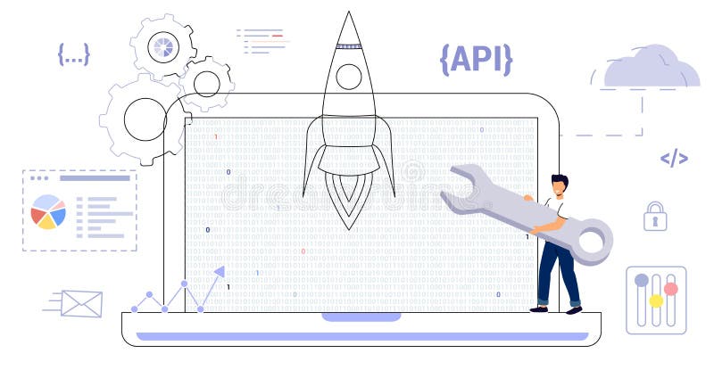 Api Application Programming Interface Software Development Tool Stock Vector Illustration Of