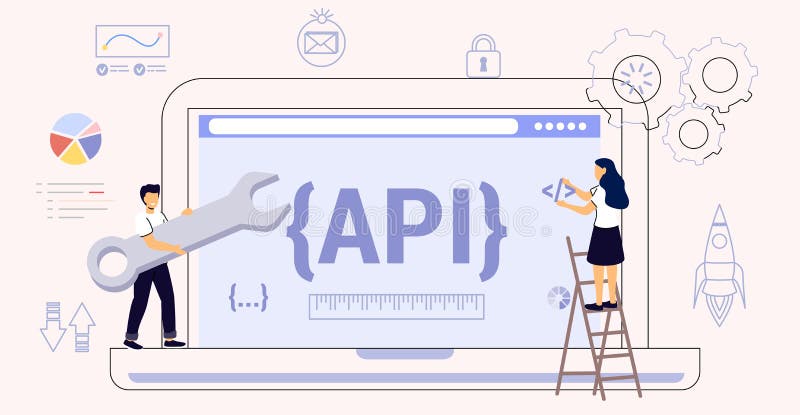 Api Application Programming Interface Software Development Tool Stock Vector Illustration Of