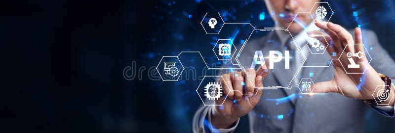 API - Application Programming Interface. Software Development Tool. Business, Modern Technology ...