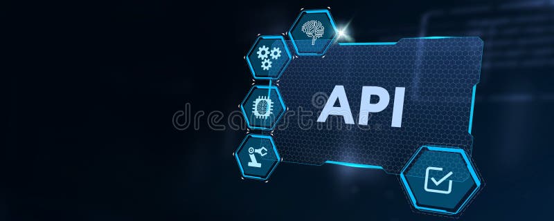 API - Application Programming Interface. Software Development Tool. Business, Modern Technology ...