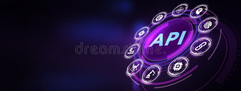 API - Application Programming Interface. Software Development Tool. Business, Modern Technology ...