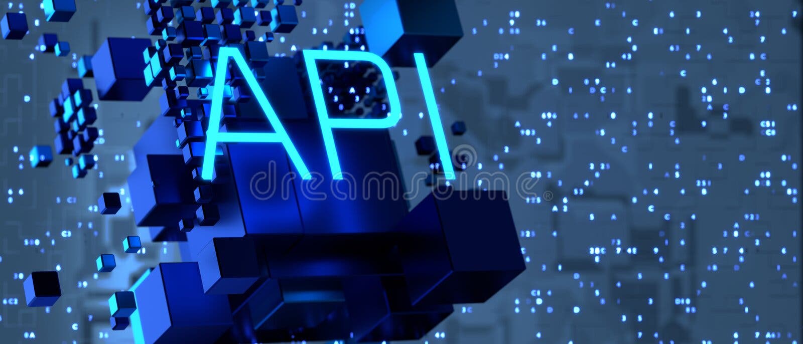 Application Programming Interface. Software Development Tool. API Inscription on Abstract ...