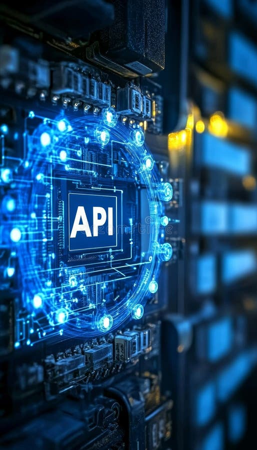 API Application Programming Interface Software Development Tool in Modern Server Room Stock ...