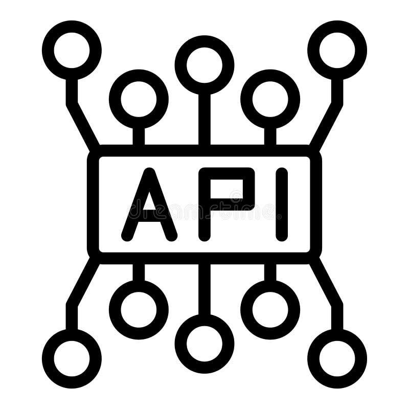 Api Code Icon, Outline Style Stock Vector - Illustration of vector ...