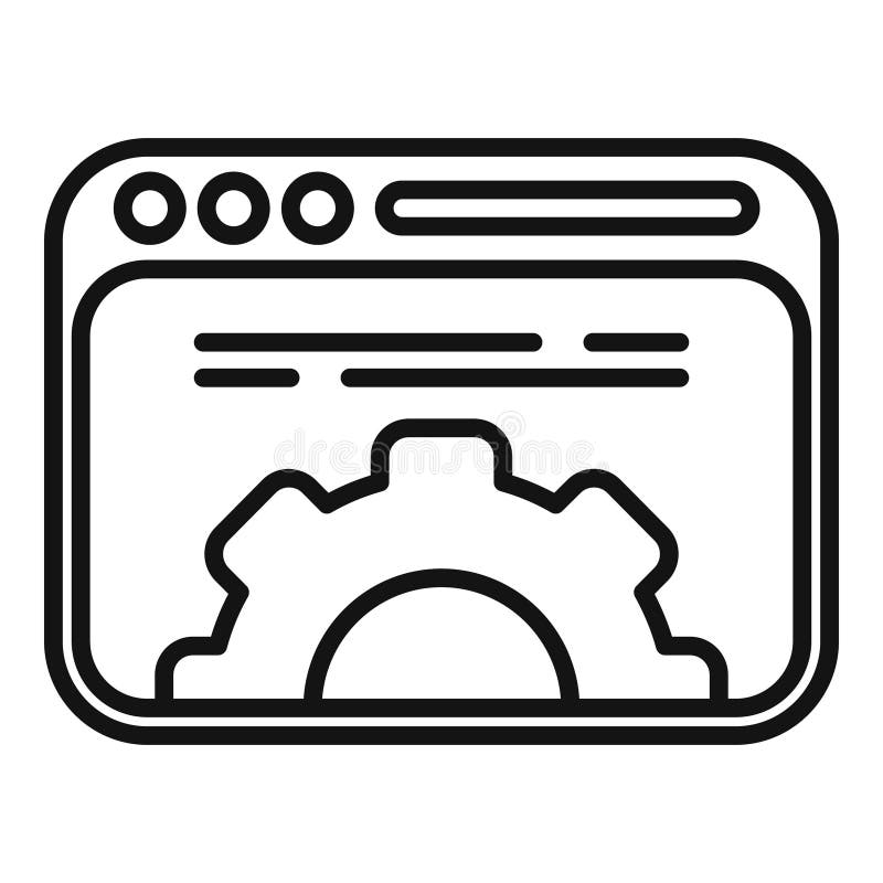 Api Code Icon Outline Vector Develop Program Php Stock Vector Illustration Of Program