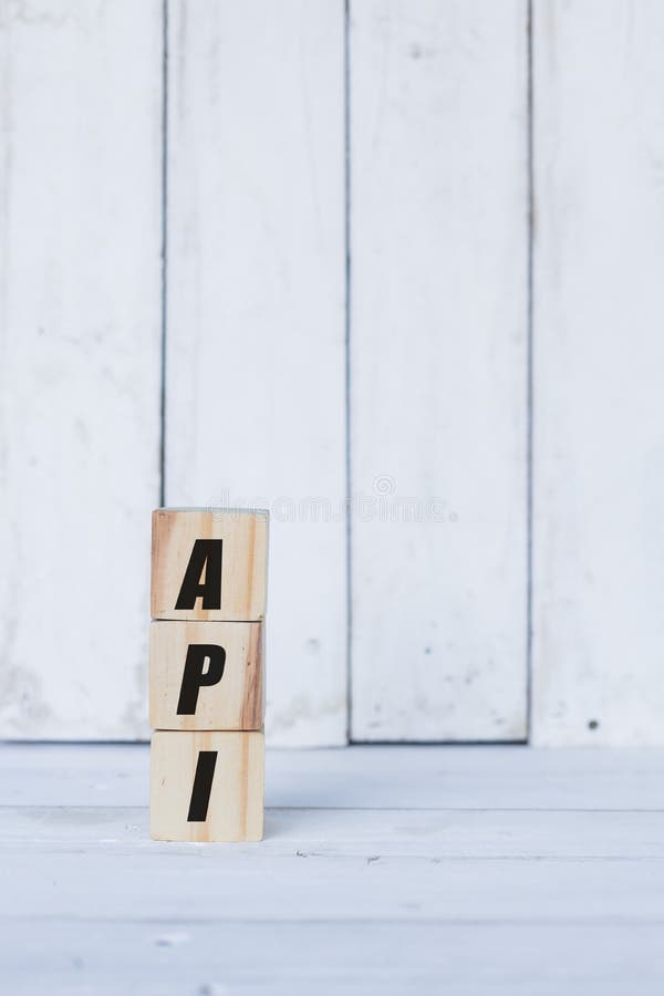 Api Concept Written on Wooden Cubes or Blocks, on White Wooden ...