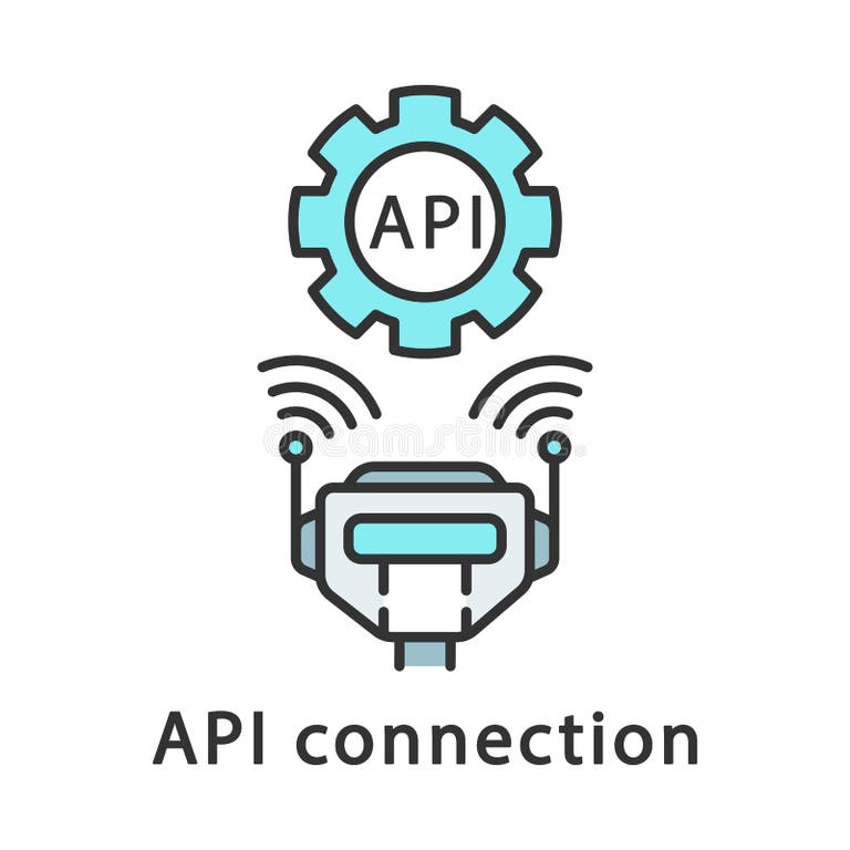 API connection color icon stock vector. Illustration of cyborg - 178583268