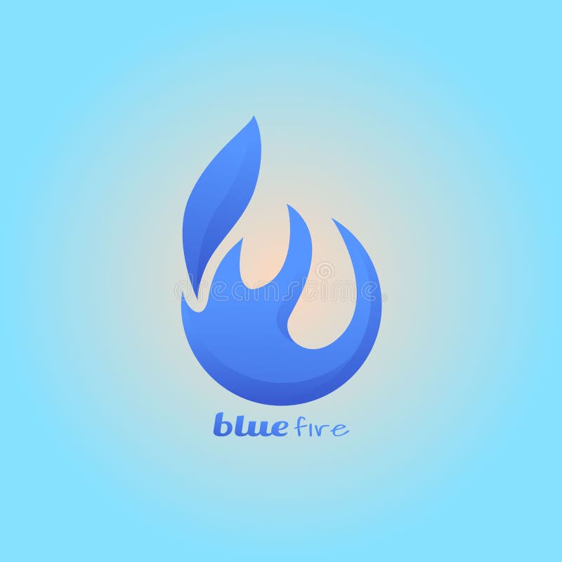 Blue Fire Logo Suitable for Business Logo Stock Vector - Illustration ...