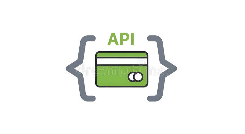 API Credit Card Icon: Green Card with Brackets, Modern Design, White ...