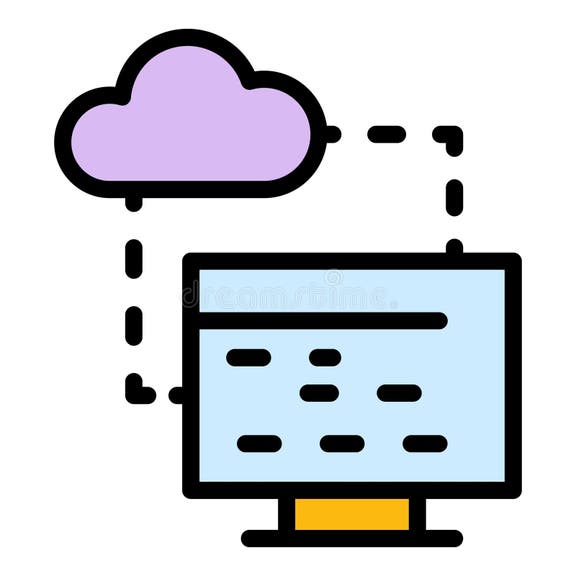 Api Data Cloud Icon Vector Flat Stock Illustration - Illustration of ...