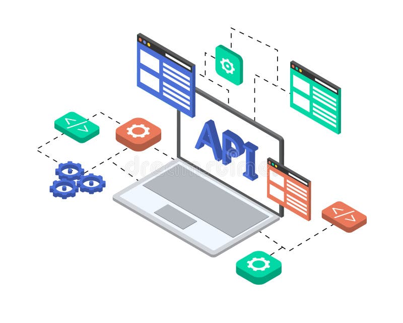 Api Development Or Application Programing Interface To Connect Client And Server Stock Vector 5877