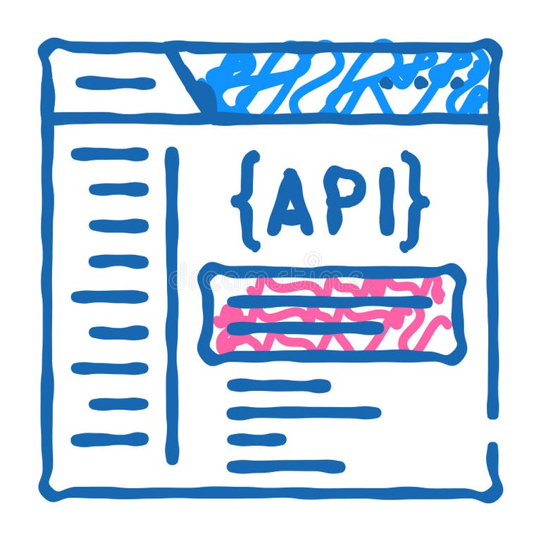 Api Documentation Technical Writer Icon Doodle Illustration Stock Illustration - Illustration of ...