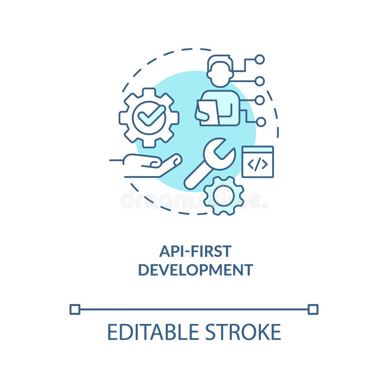 API First Development Turquoise Concept Icon Stock Vector ...