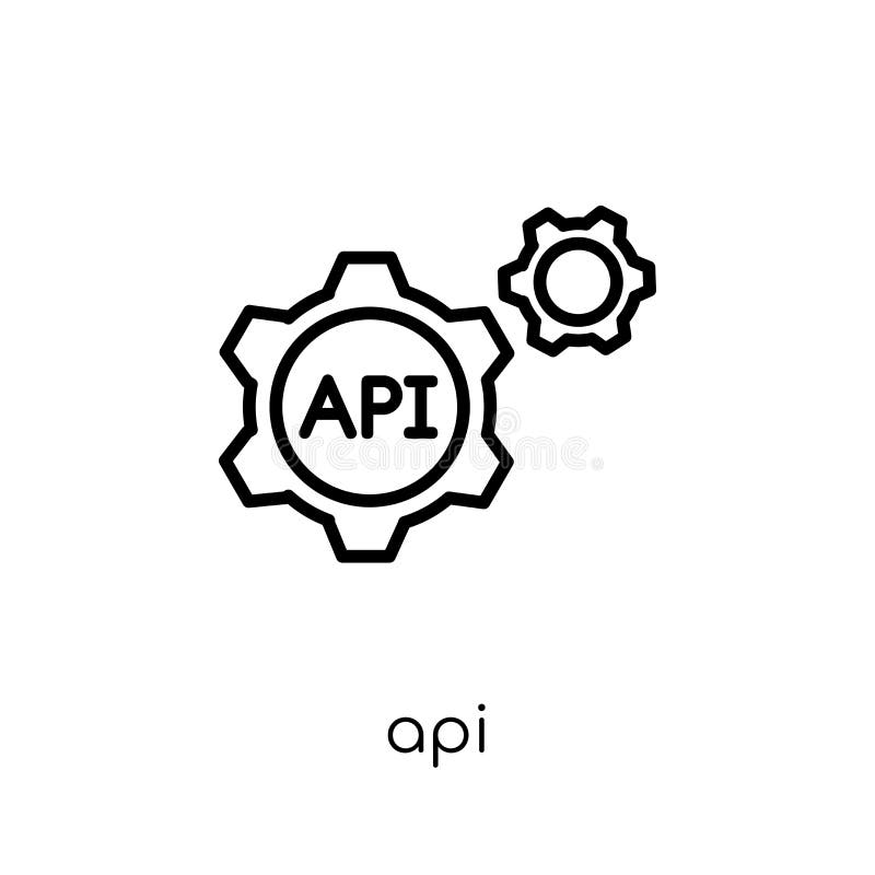 Api Icon Vector From Programming And Coding Collection Thin Line Api Outline Icon Vector 0139