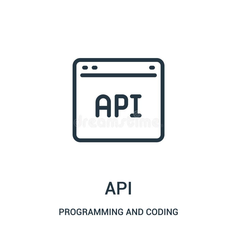 Api Icon Vector From Programming And Coding Collection Thin Line Api Outline Icon Vector