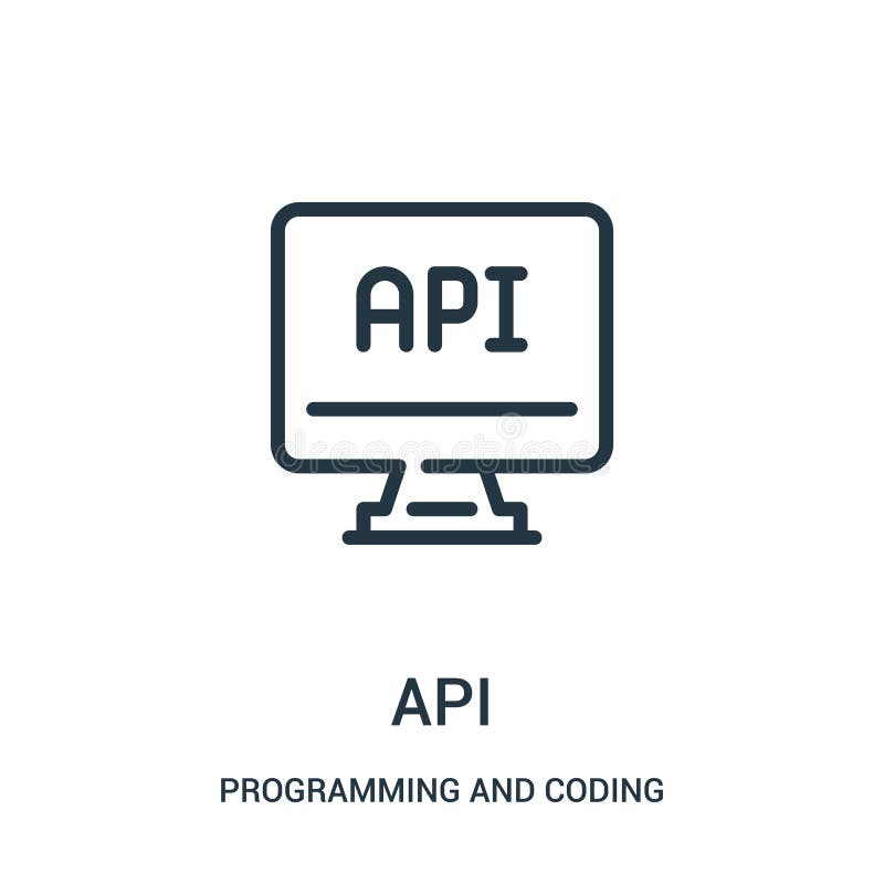 Api Icon Vector From Programming And Coding Collection Thin Line Api Outline Icon Vector