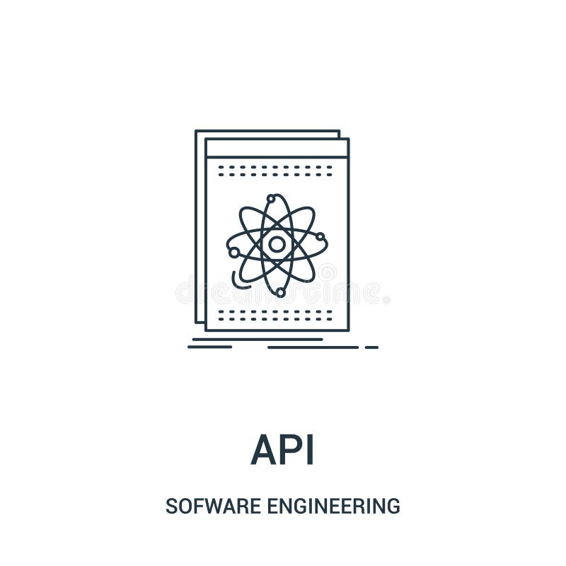 Api Icon Vector From Sofware Engineering Video Gaming Collection Thin Line Api Outline Icon