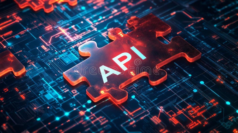 API Integration Concept. Jigsaw Puzzle with Inscription API on ...