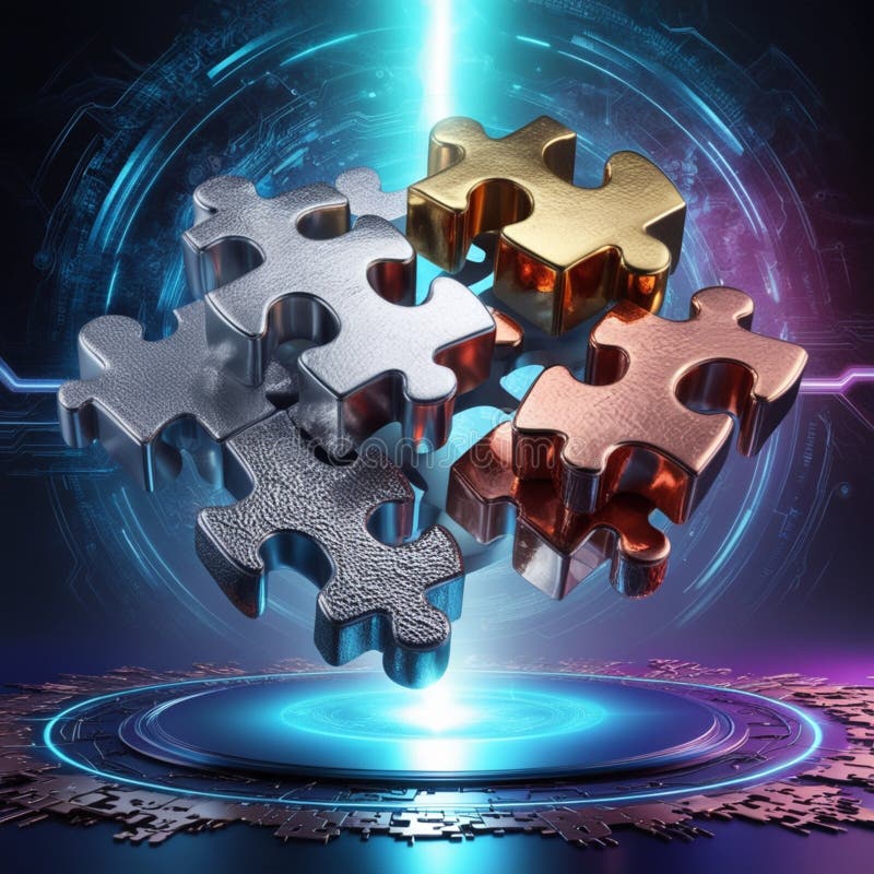 Api Integration Pieces Api Integration Pieces Stock Illustration