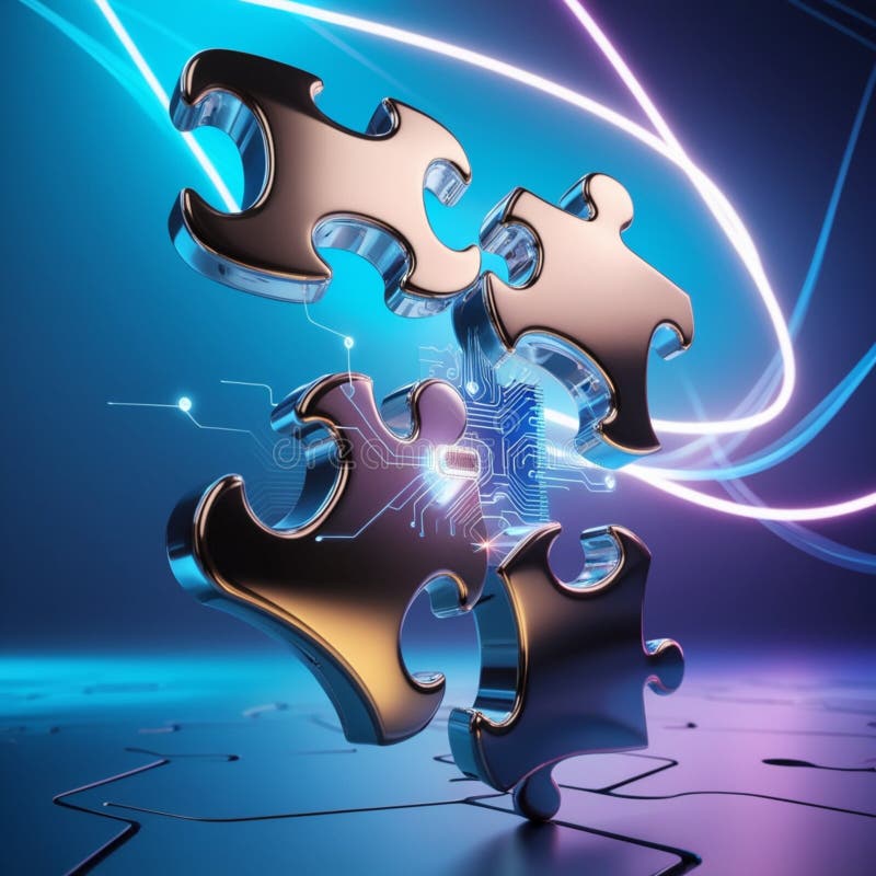 Api Integration Pieces Api Integration Pieces Stock Illustration