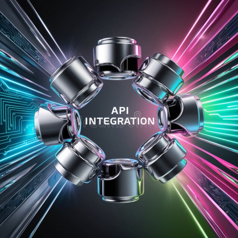 Api Integration Pieces Api Integration Pieces Stock Illustration