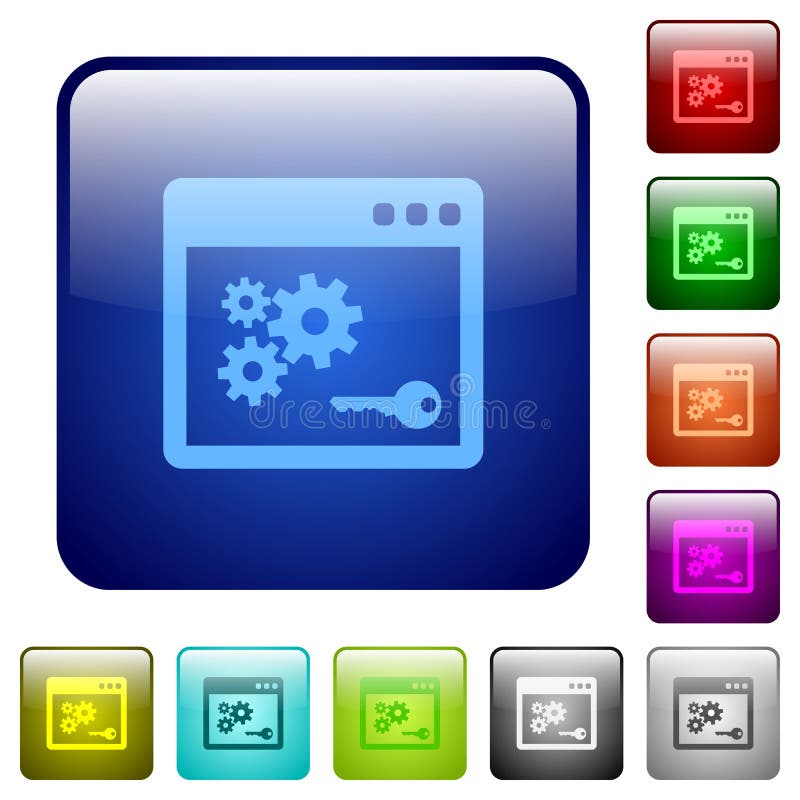 API Key Color Square Buttons Stock Vector - Illustration of coder ...