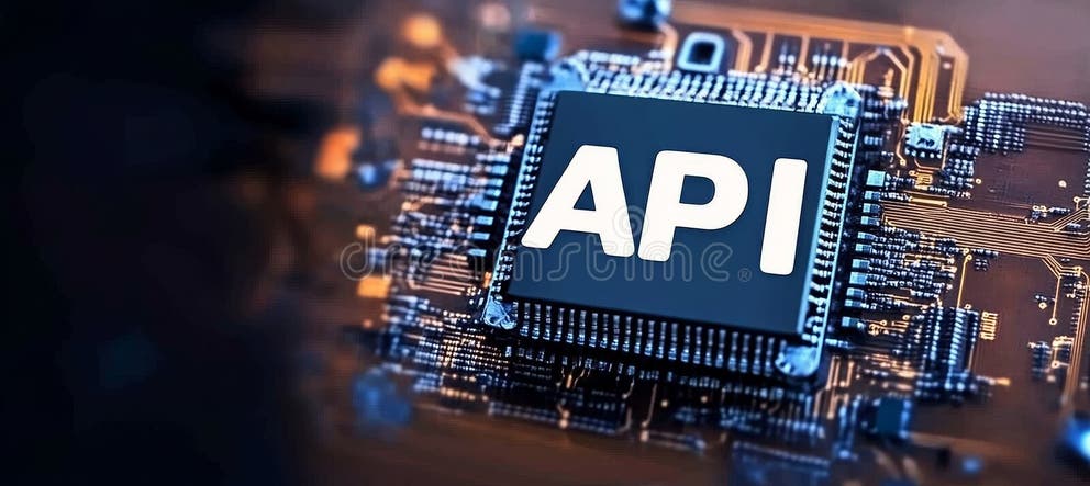 API Programming Interface on Microchip. Software, Technology, Business ...