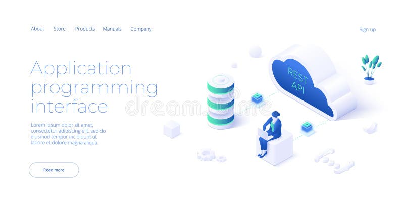 Api Technology Concept in Isometric Vector Design. Application ... Api Technology Concept in Isometric Vector Design. Application ...