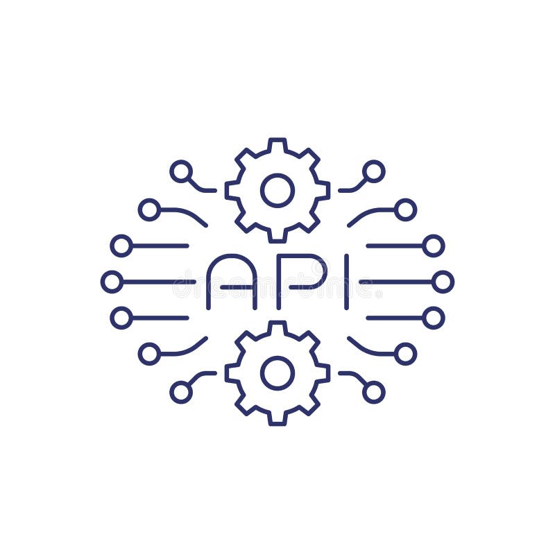 API Technology, Line Vector Icon Stock Vector - Illustration of unit ...