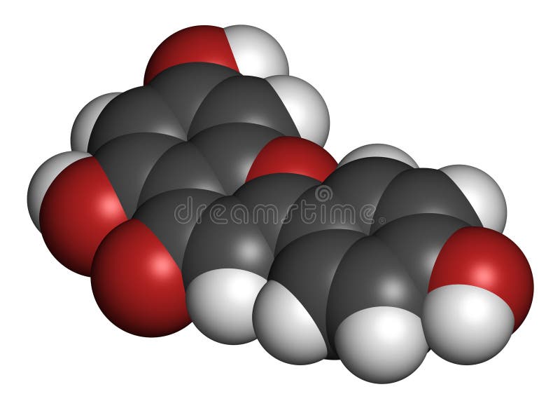 Apigenin Yellow Herbal Dye Molecule. 3D Rendering Stock Illustration ...