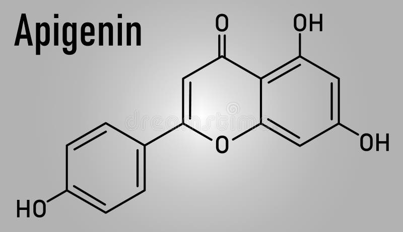 Apigenin, C15H10O5, Flavone, Aglycone Molecule. it is Plant-derived ...