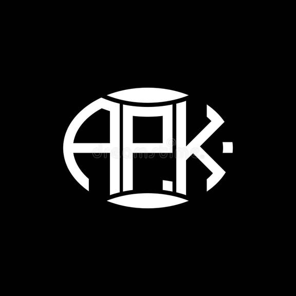 APK Abstract Monogram Circle Logo Design on Black Background. APK ...