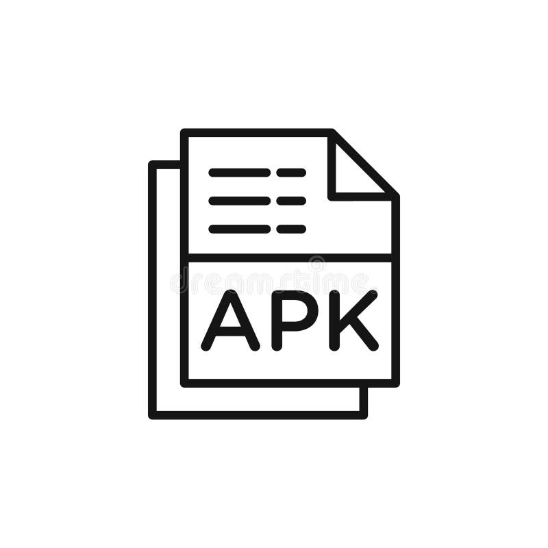 APK File Format Logo Sign Vector Outline Stock Illustration ...