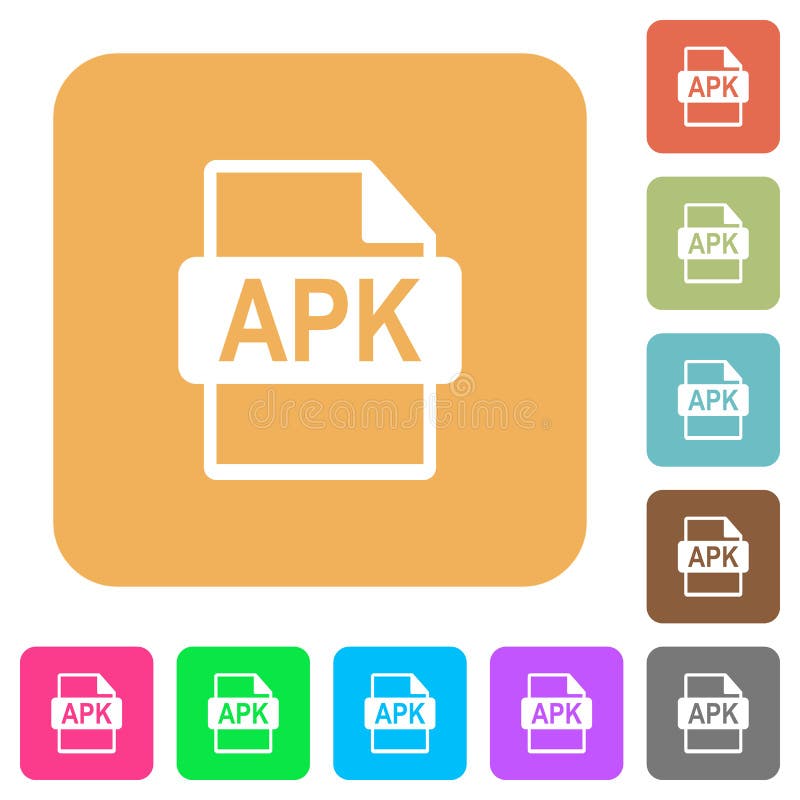 APK File Format Rounded Square Flat Icons Stock Vector - Illustration ...