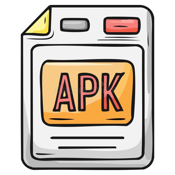 APK File Icon Doodle Style with Text Label Stock Illustration ...