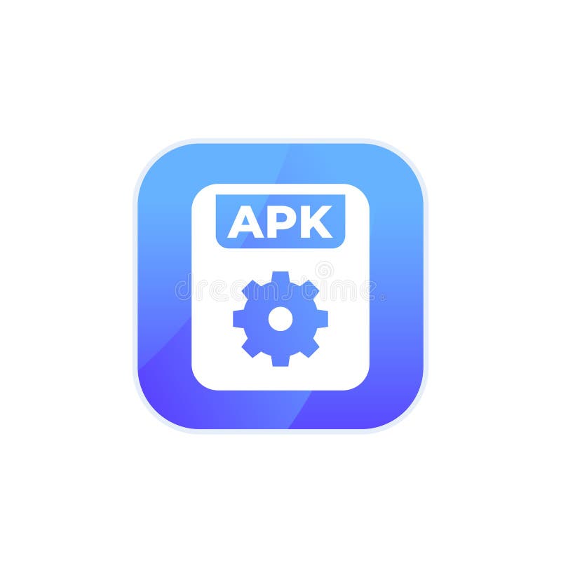 Apk File Vector Icon for Apps Stock Vector - Illustration of gear ...