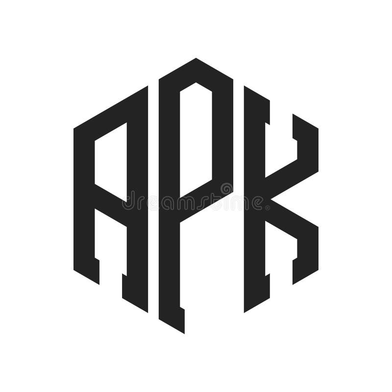 APK Logo Design. Initial Letter APK Monogram Logo Using Hexagon Shape ...