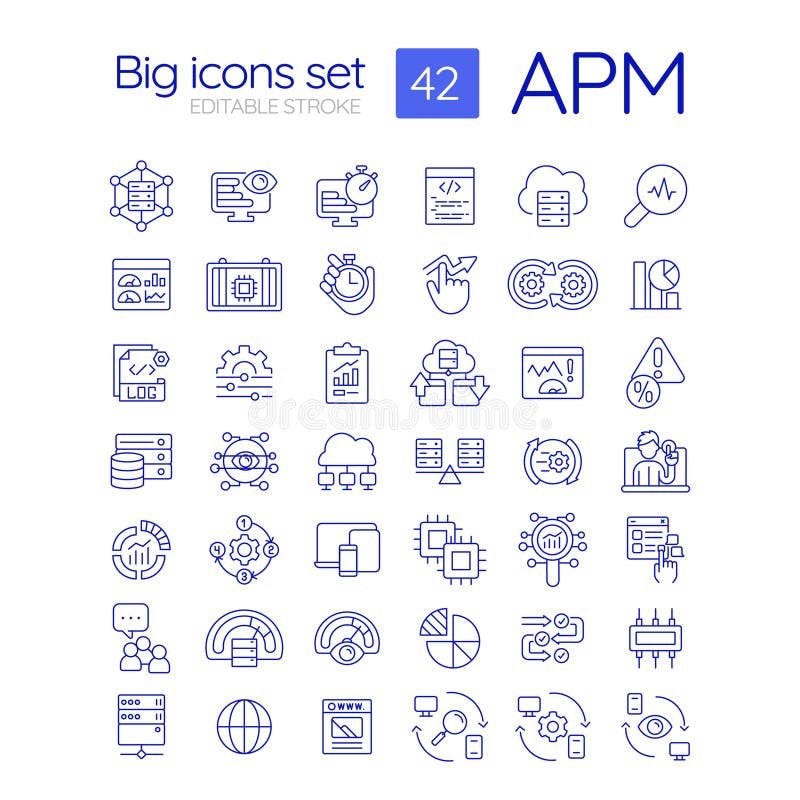 APM linear icons set stock illustration. Illustration of contour ...
