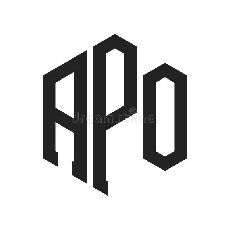 APO Logo Design. Initial Letter APO Monogram Logo Using Hexagon Shape Stock Vector ...