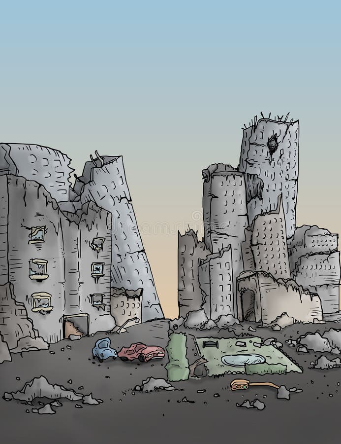 Apocalypse City Illustration Stock Illustration - Illustration of city ...