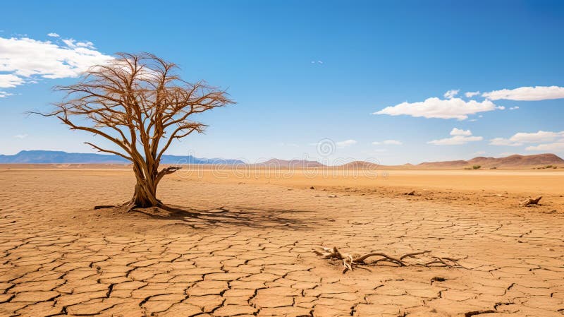 Apocalypse of Dryness: Desert Areas during Drought Stock Illustration ...