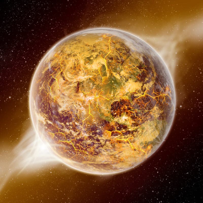 Apocalypse - Earth End of Time Stock Illustration - Illustration of ...