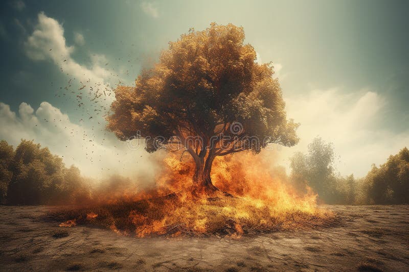 Apocalypse, Fire and Melting of Planet Earth. Global Warming of the ...