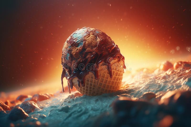 Apocalypse, Fire and Melting of Planet Earth. Global Warming of the ...