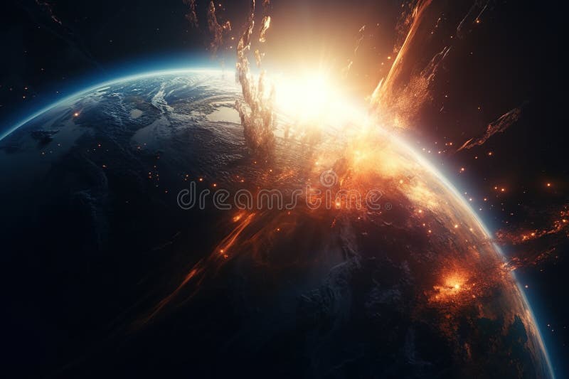 Apocalypse, Fire and Melting of Planet Earth. Global Warming of the ...