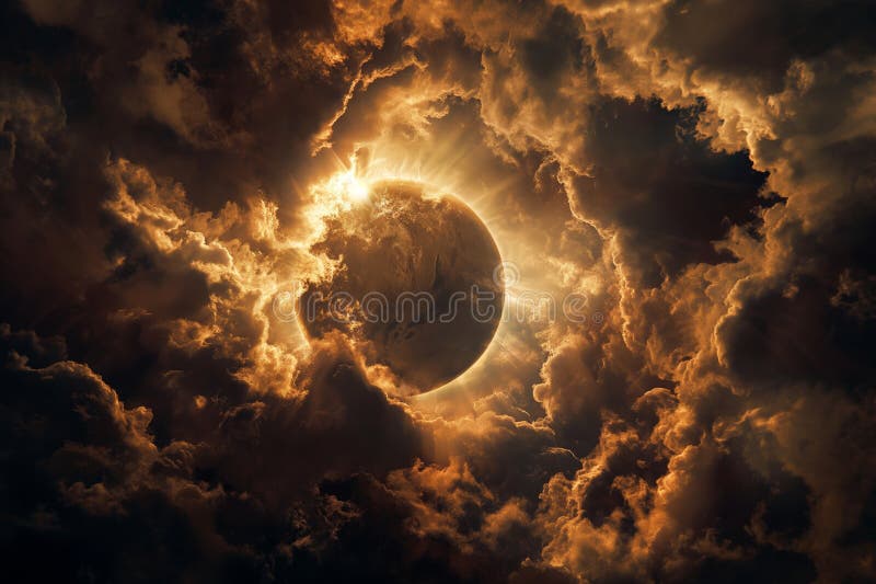 Apocalypse Now: Dramatic Sky with Eclipse Stock Image - Image of change ...