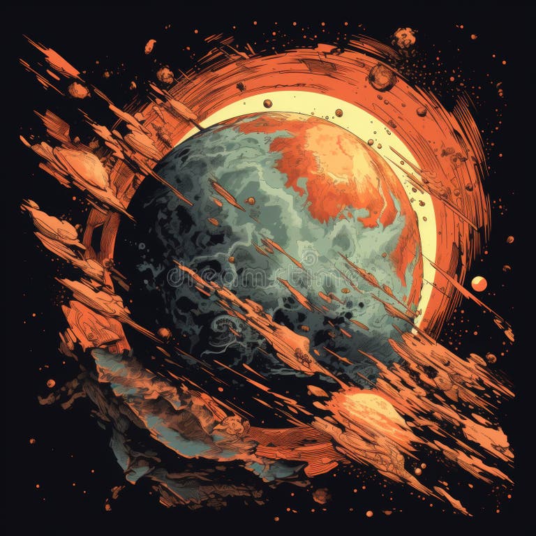 Apocalypse in Space, Destroying Cosmic Object. Stock Photo - Image of ...