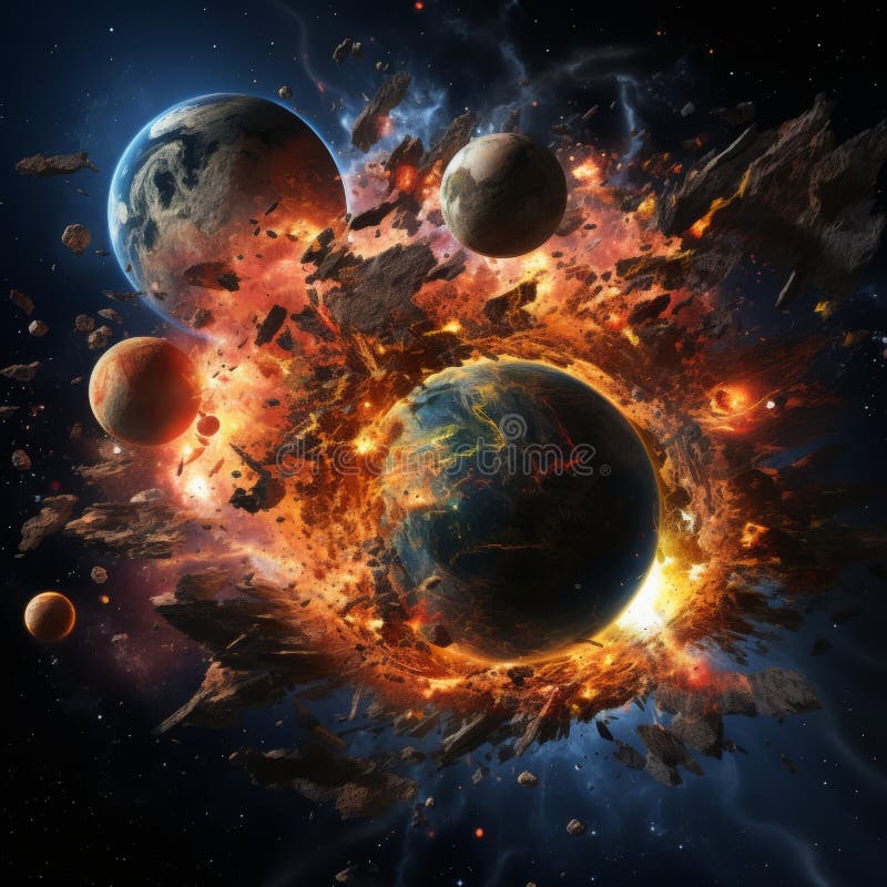 Apocalypse in Space, Destroying Cosmic Object. Stock Photo - Image of ...